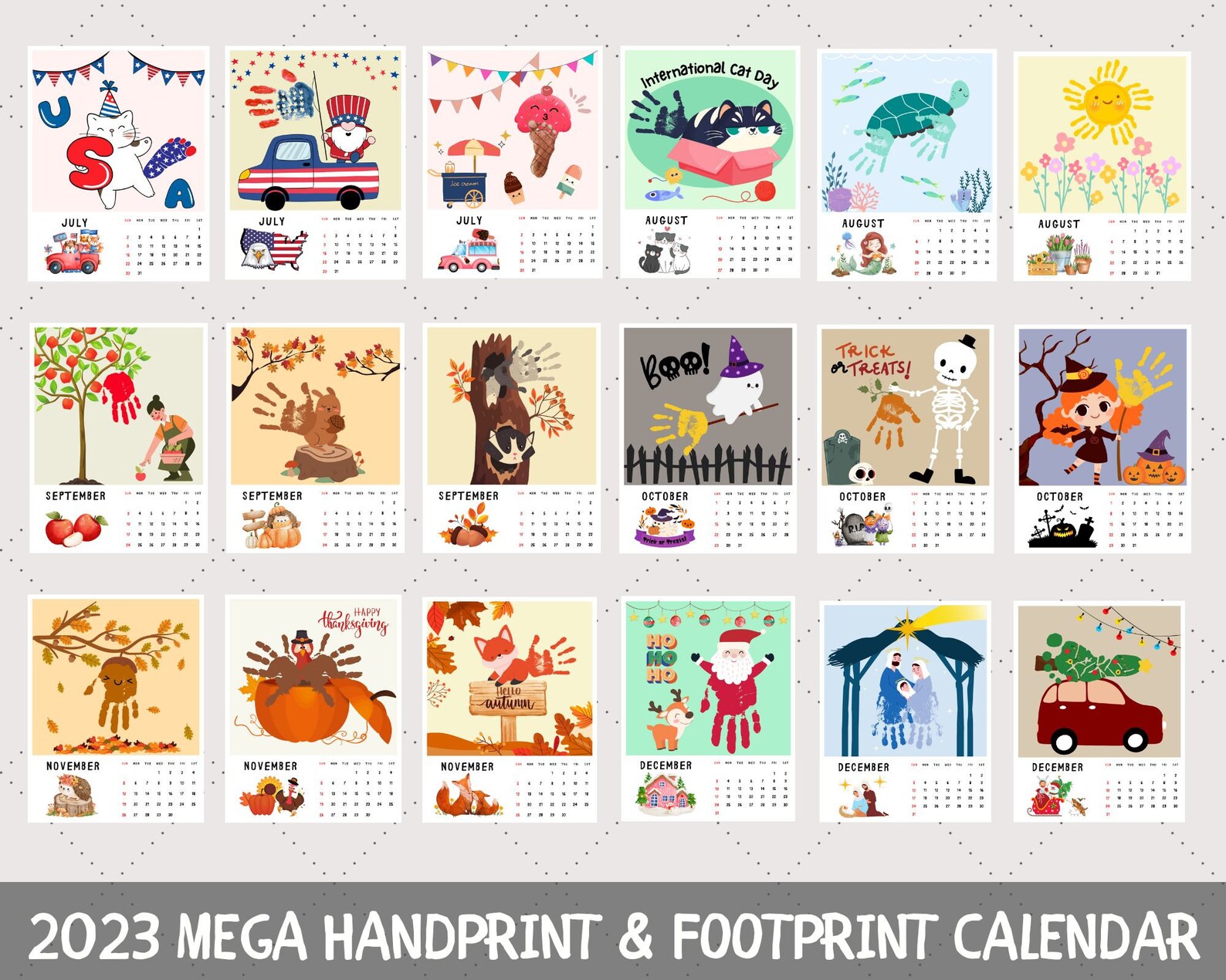 2023 Handprint/footprint Bundle, 2023 Mega Handprint/footprint Calendar ...