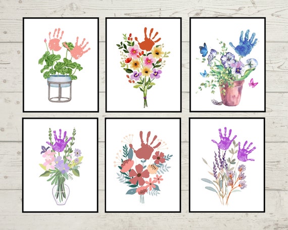 Printable Flower Handprint Craft Bundle Handprint Craft for - Etsy