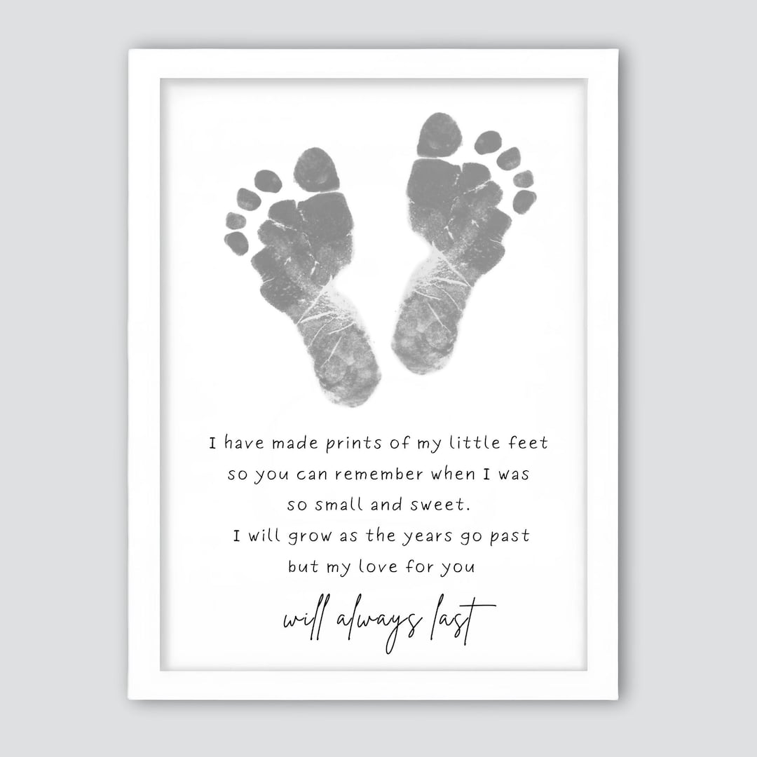 Fathers Day Poem Footprint Craft, Footprint Art Gift for Dad, Kids Baby ...