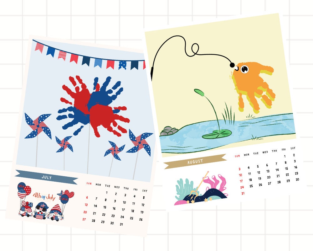 2025 DIY Handprint Calendar, Calendar Craft, Kids Activities Craft ...
