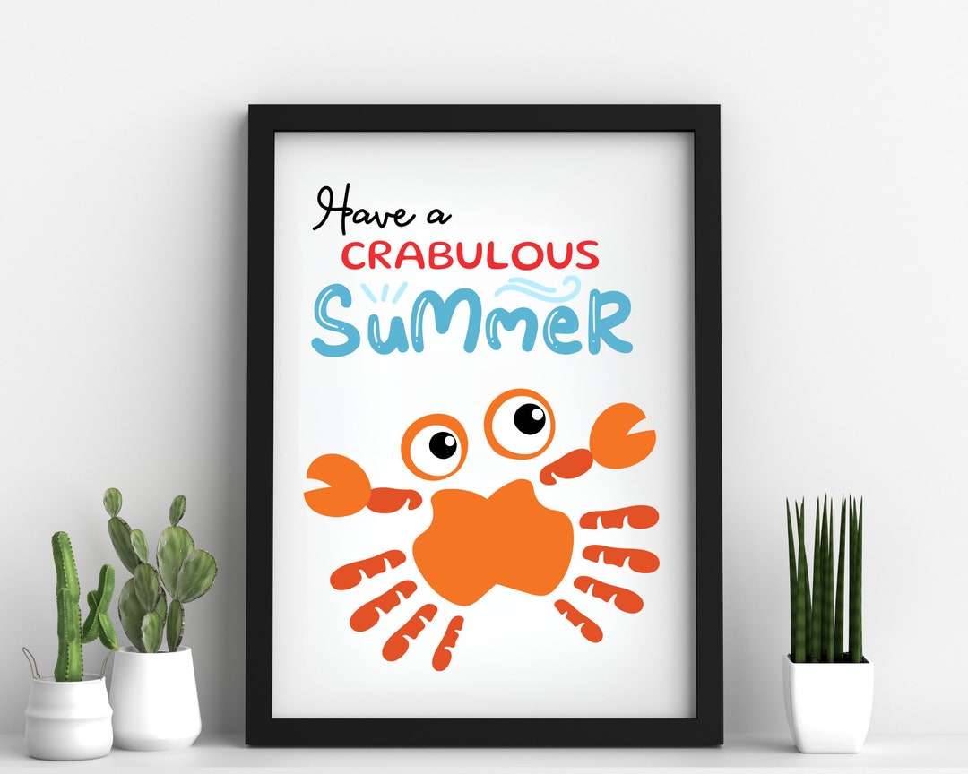 Have A Crabulous Summer, Summer Printable Craft for Kid, Summer ...