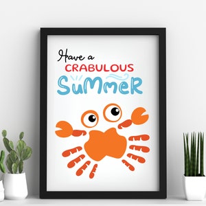 Have A Crabulous Summer, Summer Printable Craft for Kid, Summer ...