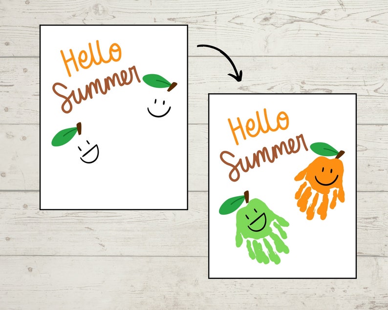 Bundle Summer Handprint Art, Summer Printable Craft for Kid, Summer ...