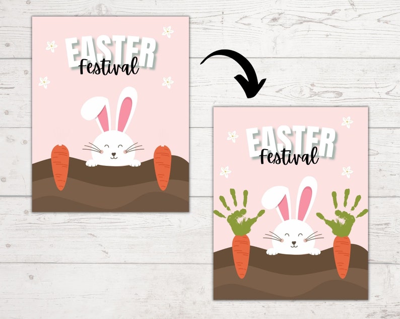 Easter Handprint Footprint Art Craft Bundle Easter Bunny - Etsy