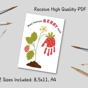 Mum I Love You Berry Much, Strawberry Handprint Gift, Gift for Mom ...
