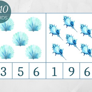 Ocean Count and Clip Cards 1-10, Montessori Activity, Summer Math ...