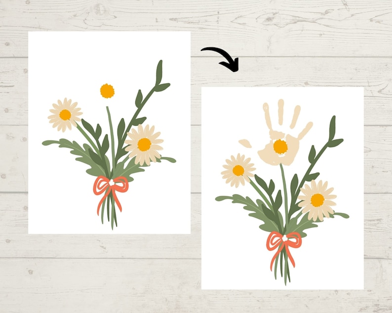 Printable Flower Handprint Craft Bundle, Handprint Craft for Mom ...