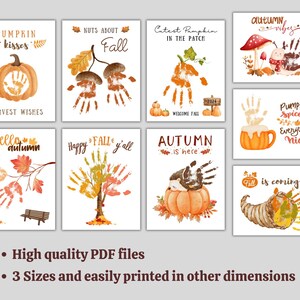 Fall/autumn Handprint Art Bundle, Fall Season, Handprint Craft, Autumn ...