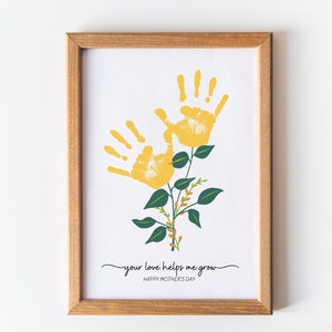 Flower Handprint Craft Art, Mothers Day Craft, Printable, for Mom, for ...