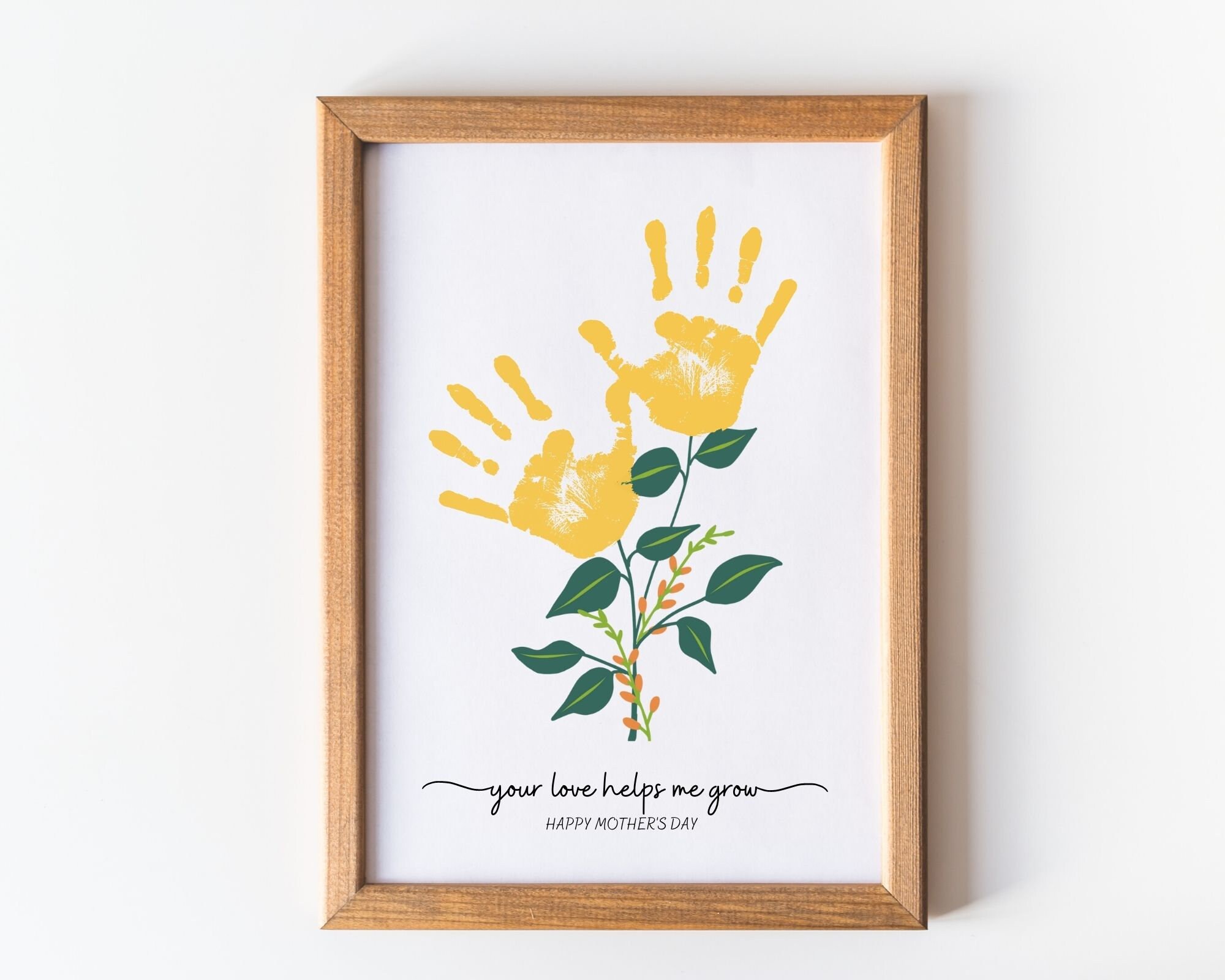 Flower Handprint Craft Art, Mothers Day Craft, Printable, for Mom, for ...