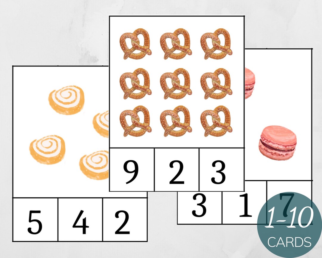 Sweets Count and Clip Cards 1-10, Montessori Activity, Summer Math ...