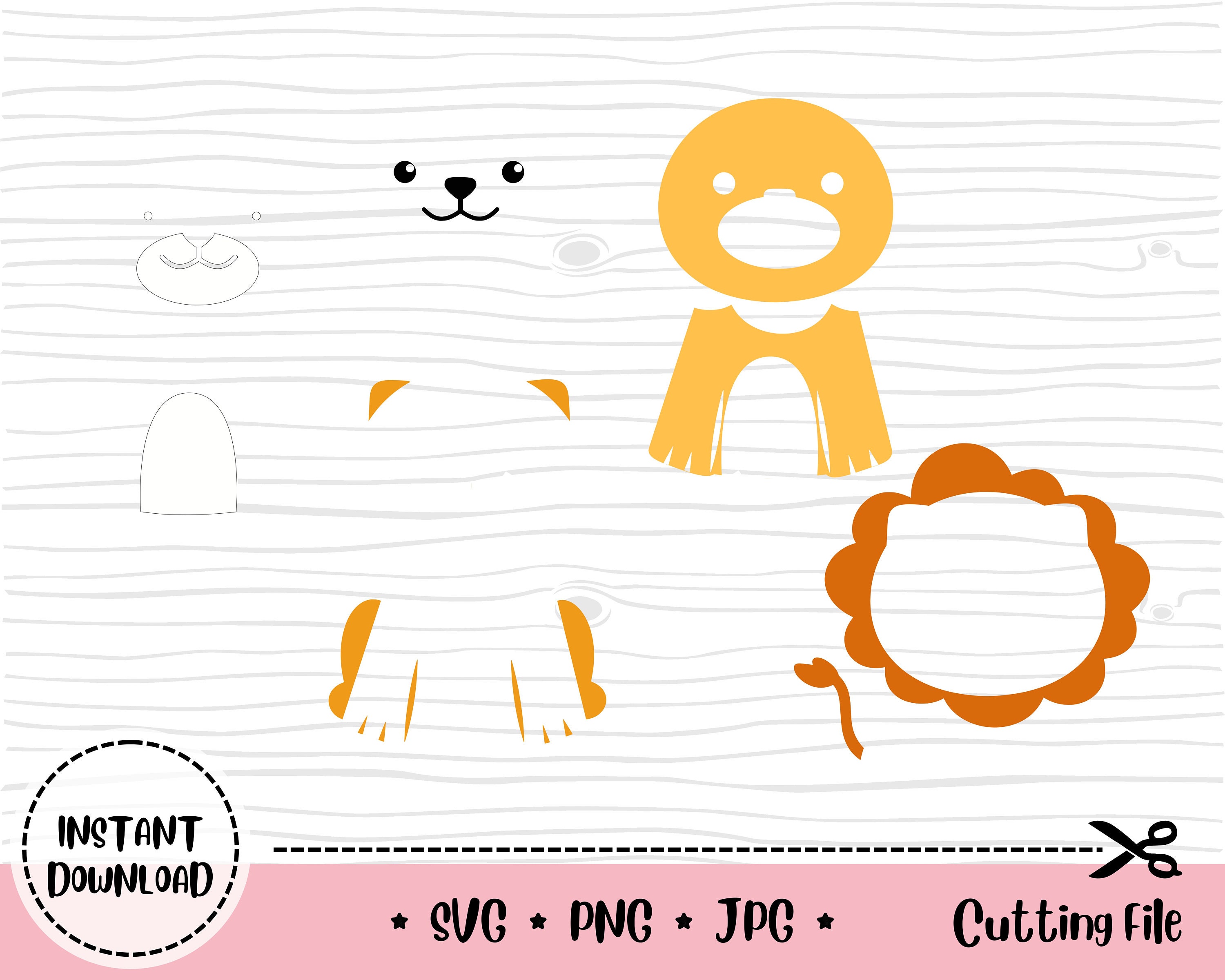 Lion Svg Cute Lion Cricut Silhouette Safari Animal Svg - Etsy