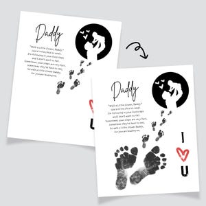 Daddy Poem Fathers Day Footprint Craft, Fathers Day Footprint Art, Gift ...