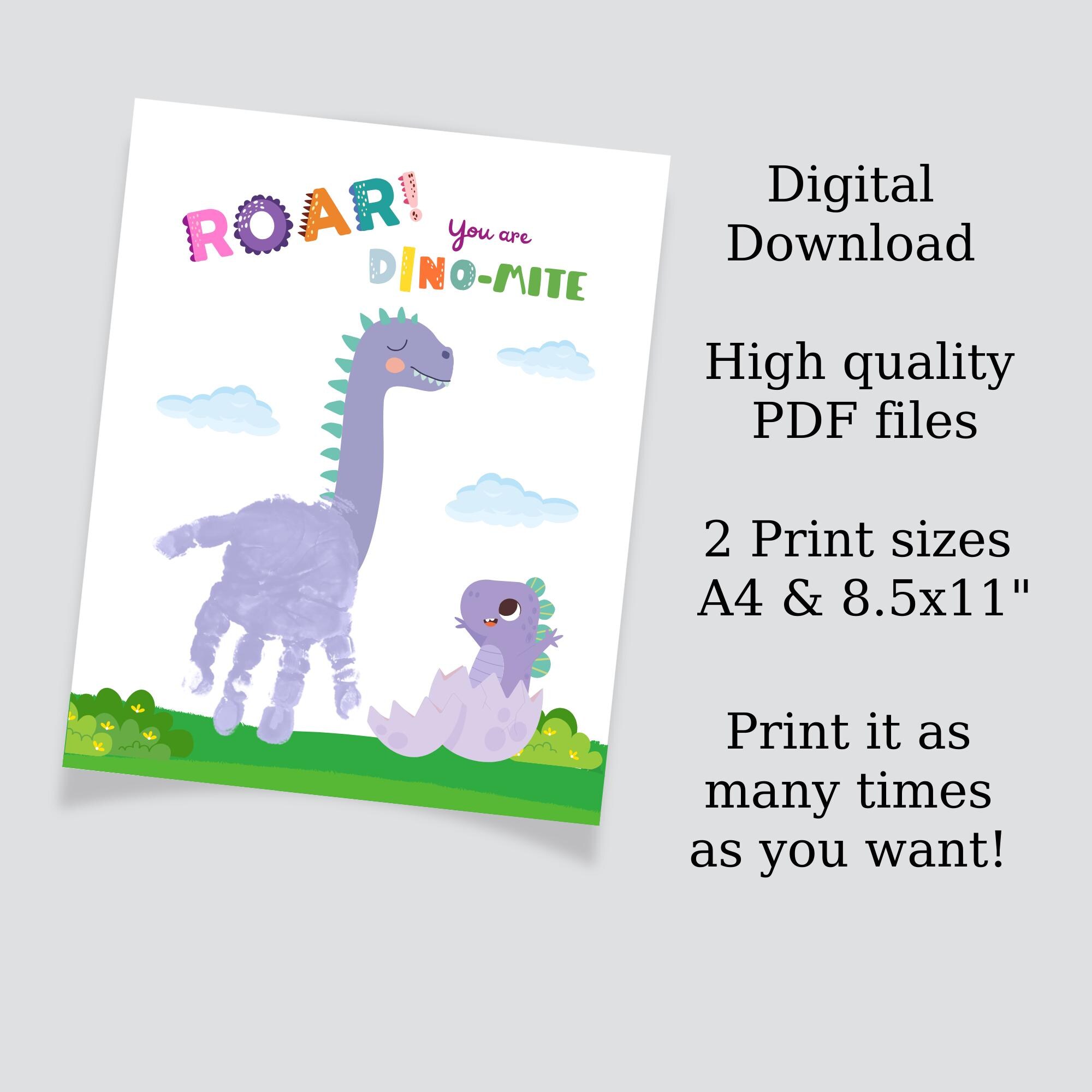 Dinosaur Handprint Craft, Roarsome Mommy, Mother's Day Dino-mite ...