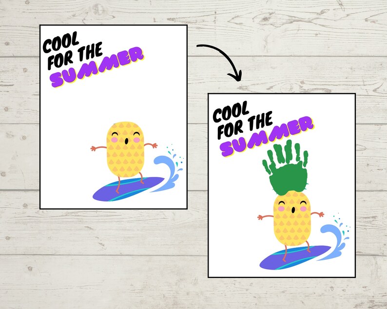 Bundle Summer Handprint Art, Summer Printable Craft for Kid, Summer ...