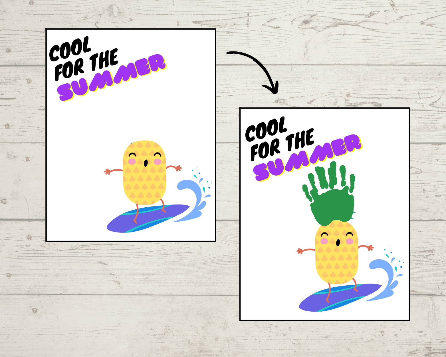Bundle Summer Handprint Art, Summer Printable Craft for Kid, Summer ...