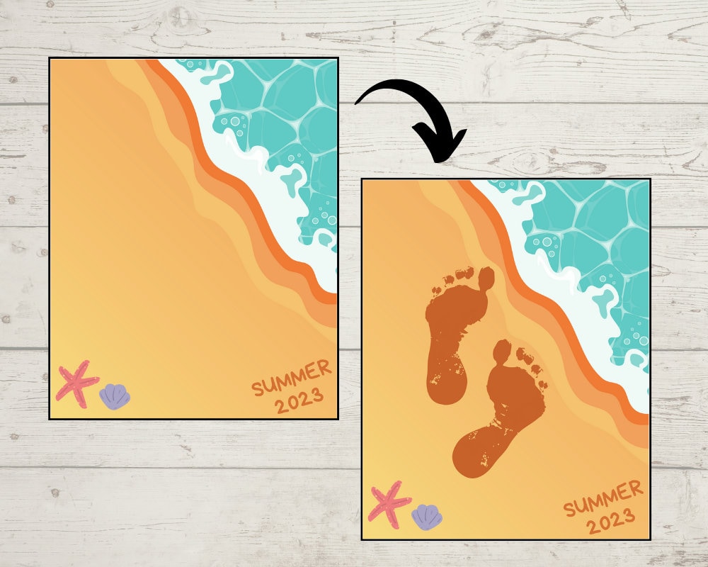 Summer Handprint Footprint Craft Bundle, Summer Camp Activity, Summer ...