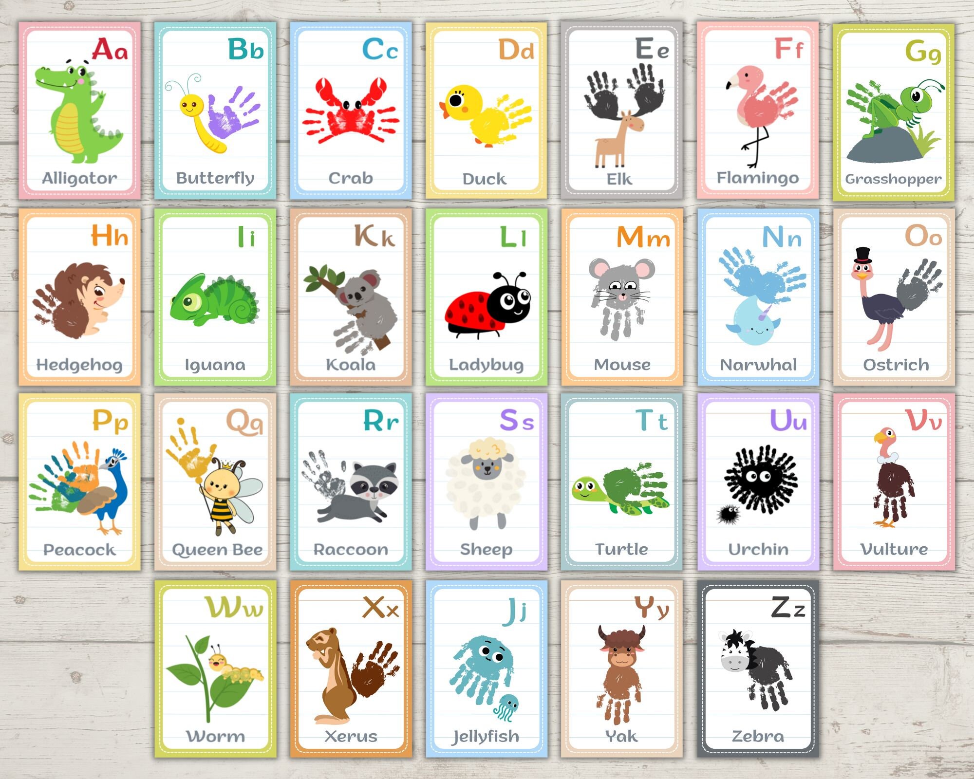 Alphabet Craft, Alphabet Recognition, Preschool Activity, DIY Handprint ...