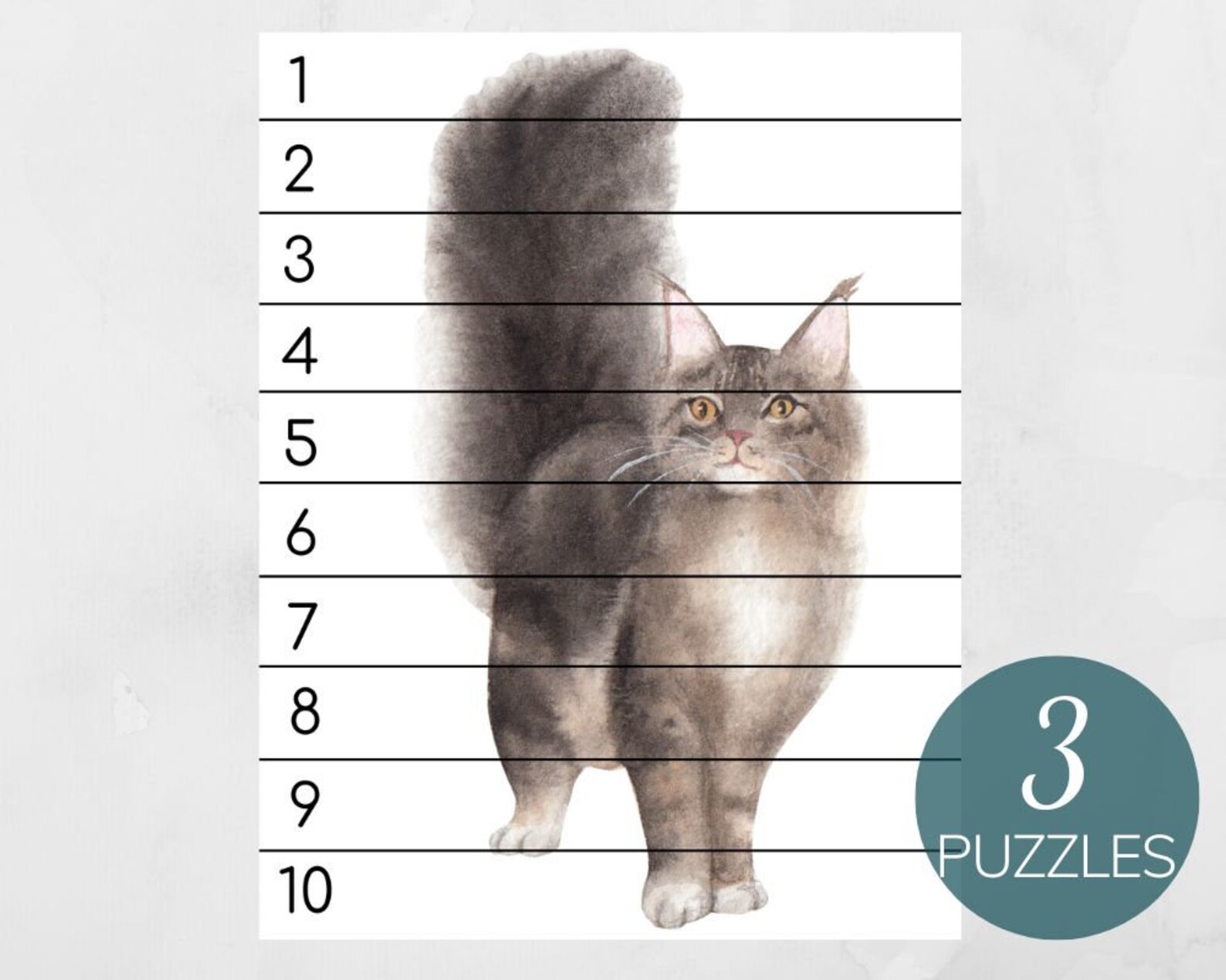 Pet Printable Number Sequence Puzzle 1-10 Montessori - Etsy