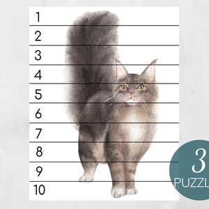 Pet Printable, Number Sequence Puzzle 1-10, Montessori Activity, Summer ...