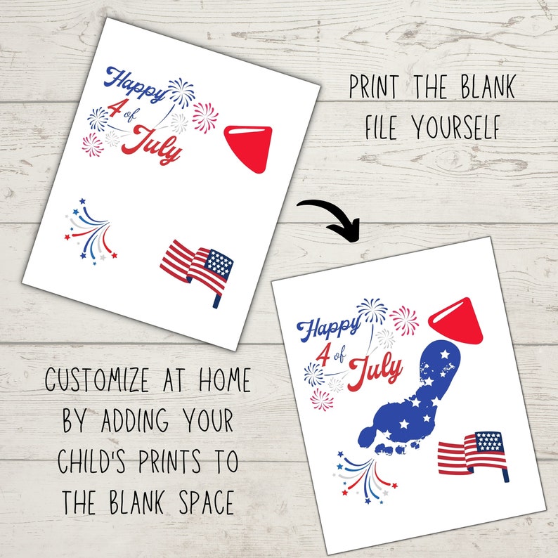 Firecracker Footprint Art 4th of July Footprint Craft Kids - Etsy