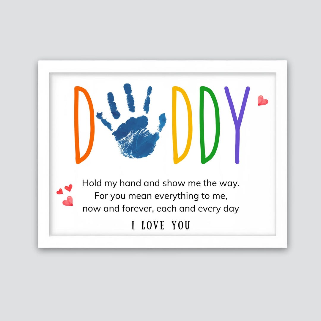 Poem for Dad Handprint Craft, Handprint Art for Fathers Day, Handprint ...