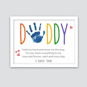 Poem for Dad Handprint Craft, Handprint Art for Fathers Day, Handprint ...