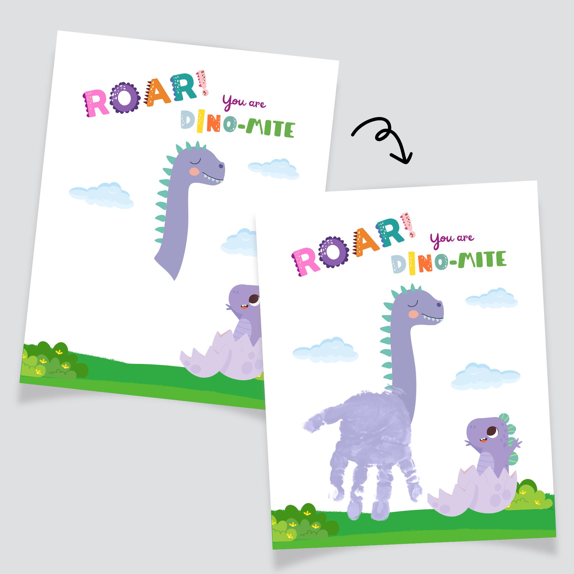 Dinosaur Handprint Craft, Roarsome Mommy, Mother's Day Dino-mite ...