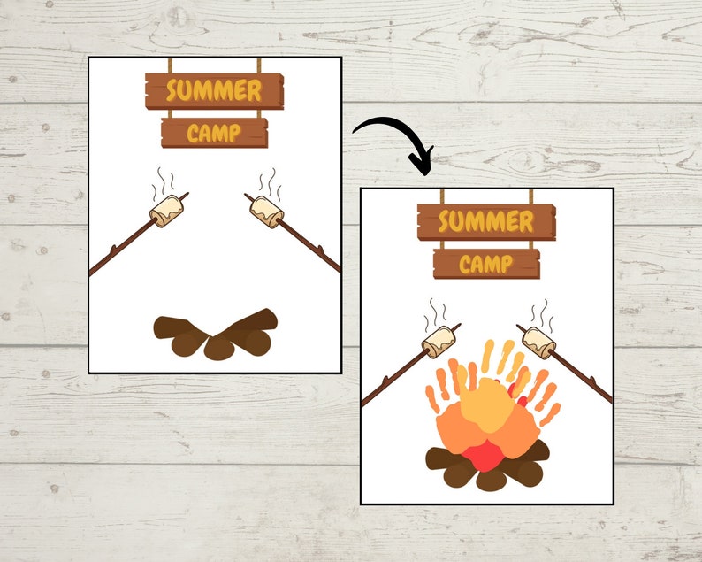 Summer Handprint Footprint Craft Bundle, Summer Camp Activity, Summer ...