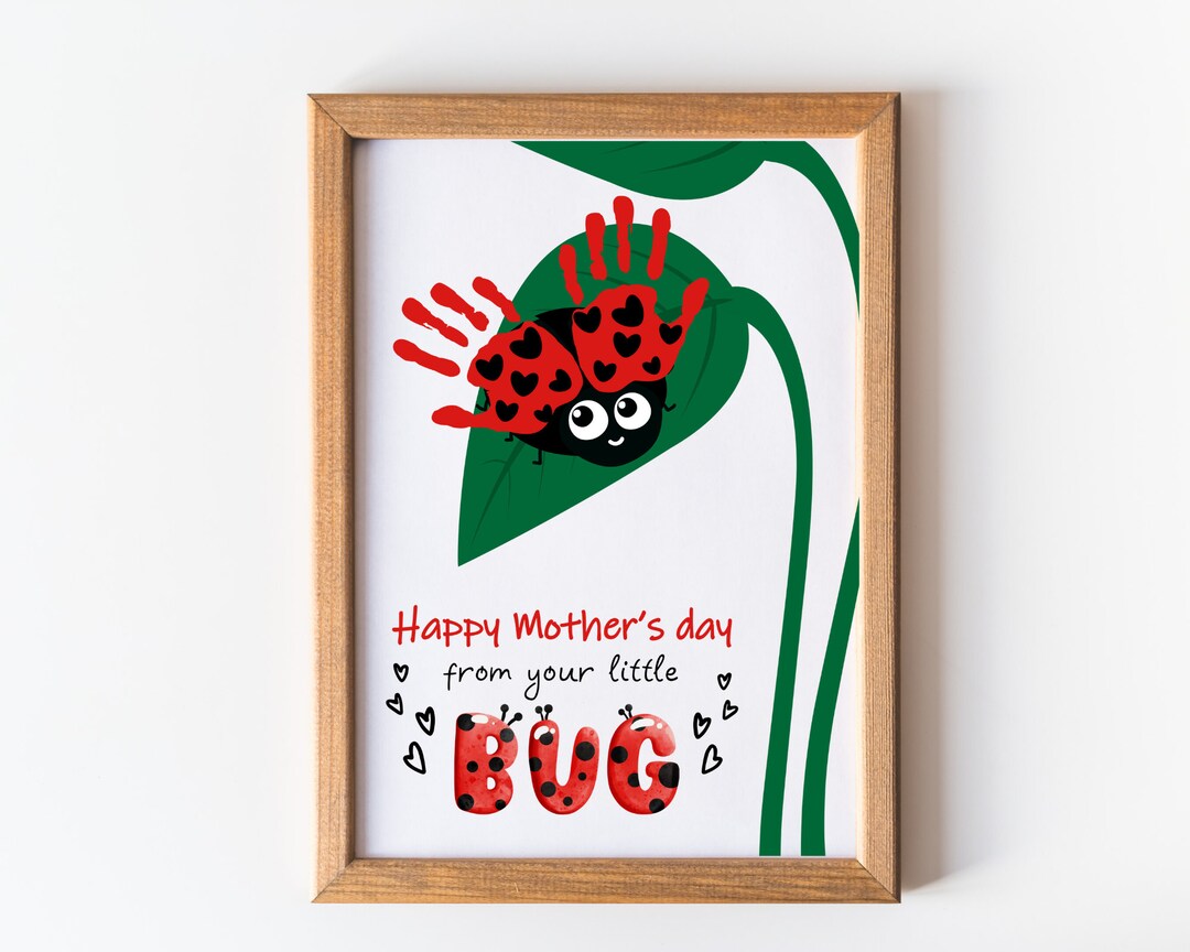 Happy Mothers Day From Your Little Bug, Ladybug Handprint Gift, Mother ...