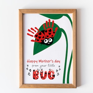 Happy Mothers Day From Your Little Bug, Ladybug Handprint Gift, Mother ...
