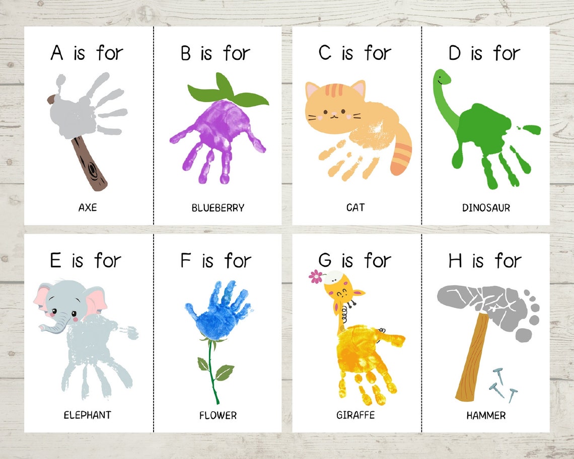 26 Letters Craft, Alphabet Craft, Preschool Activity, DIY Handprint Art ...