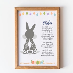 Easter Bunny Handprint Art Craft, Easter Handprint Art, Toddler ...