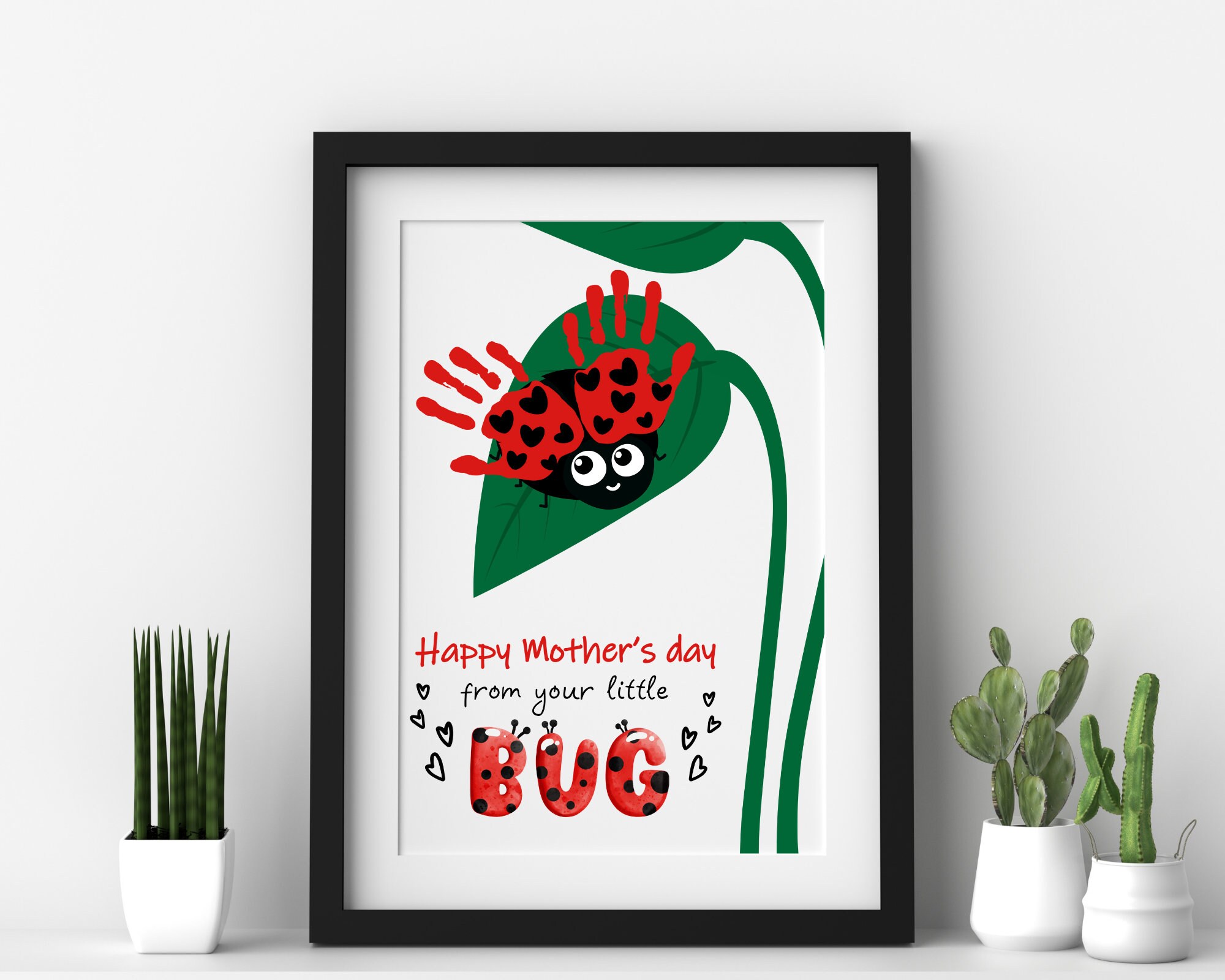 Happy Mothers Day From Your Little Bug, Ladybug Handprint Gift, Mother ...
