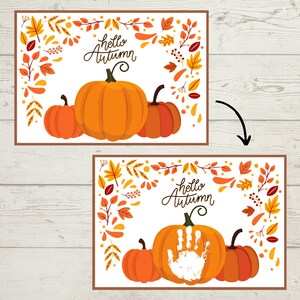 Bundle Autumn Handprint Art, Fall Season Printable Craft for Kid, Hello ...