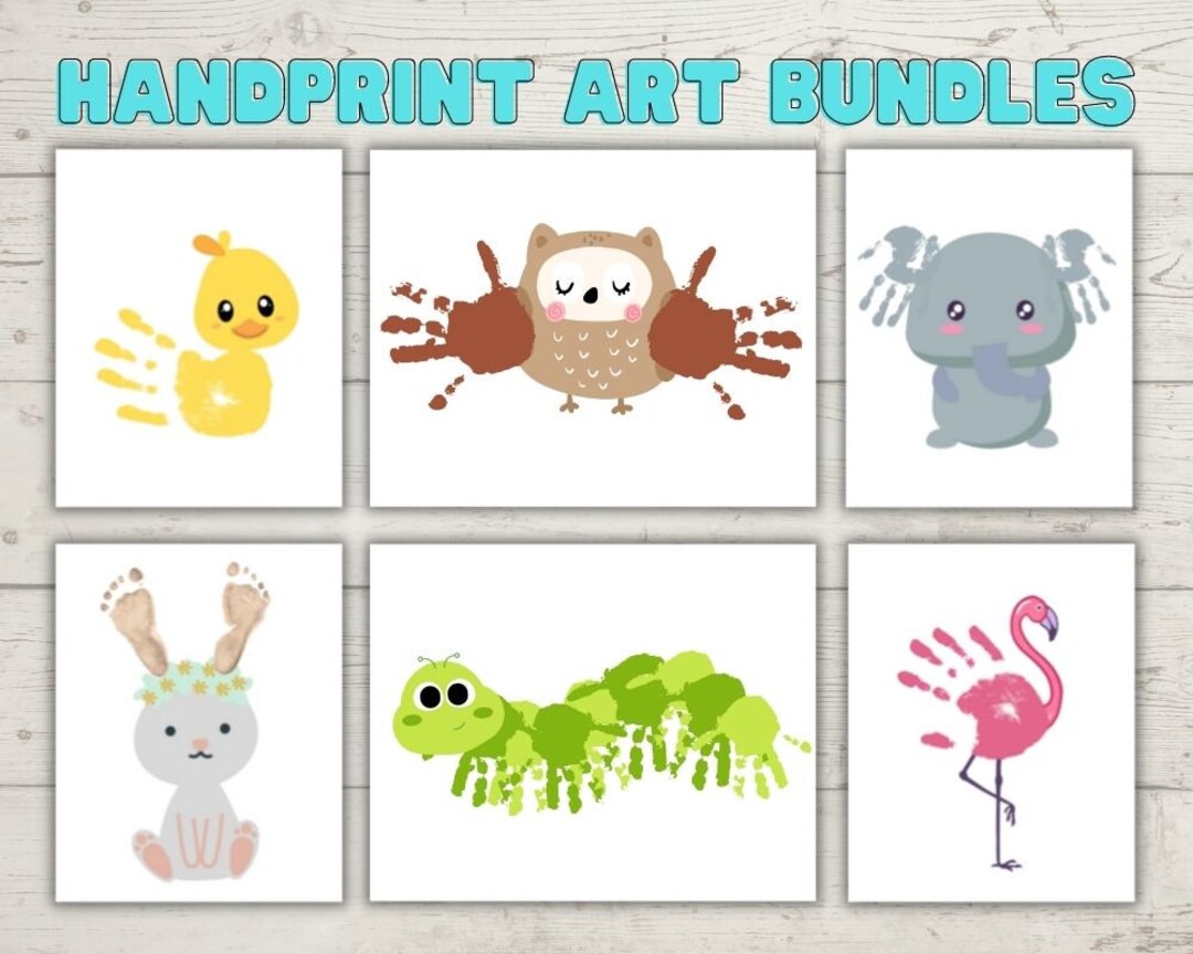 6 Designs Handprint Craft Bundle, Printable Summer Handprint, Preschool ...