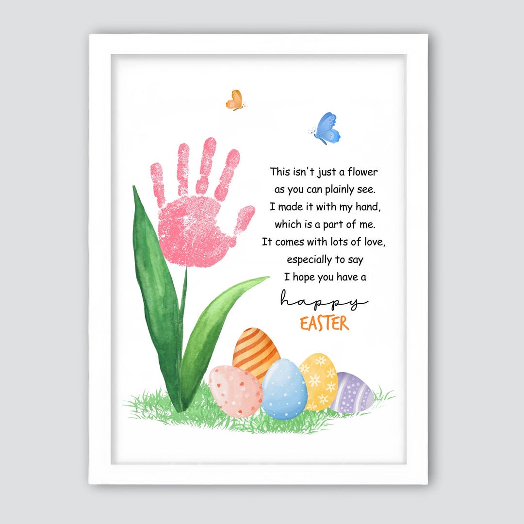 Easter Flower Poem Handprint Craft, Easter Handprint Craft, Baby ...