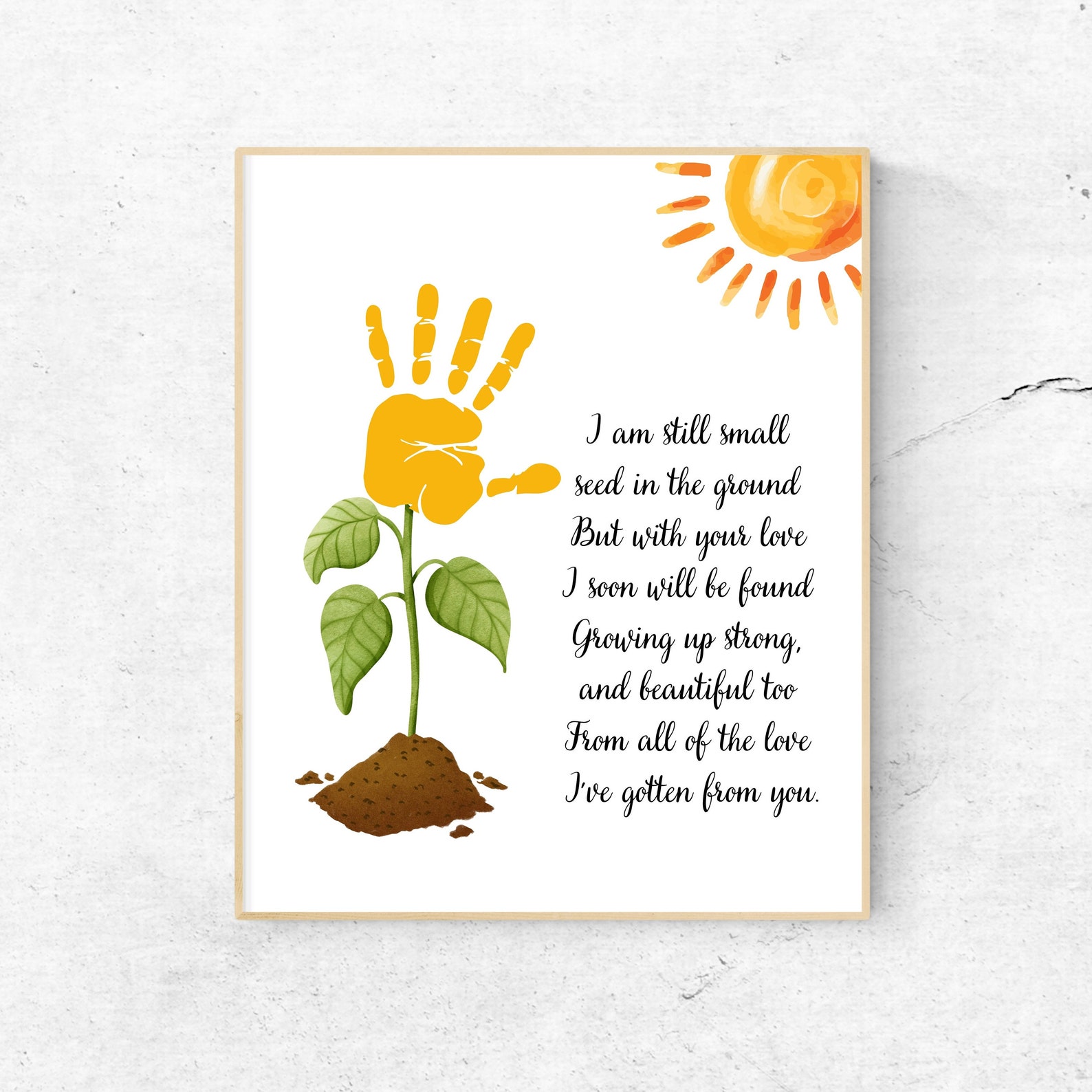 Sunflower Handprint, Baby Handprint Craft, Hand Art Craft, Mom's ...