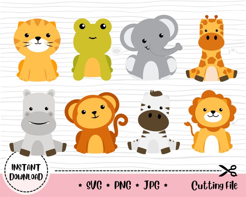 Zoo Animals SVG, Safari Animals Svg Bundle, Tiger Giraffe Hippo ...