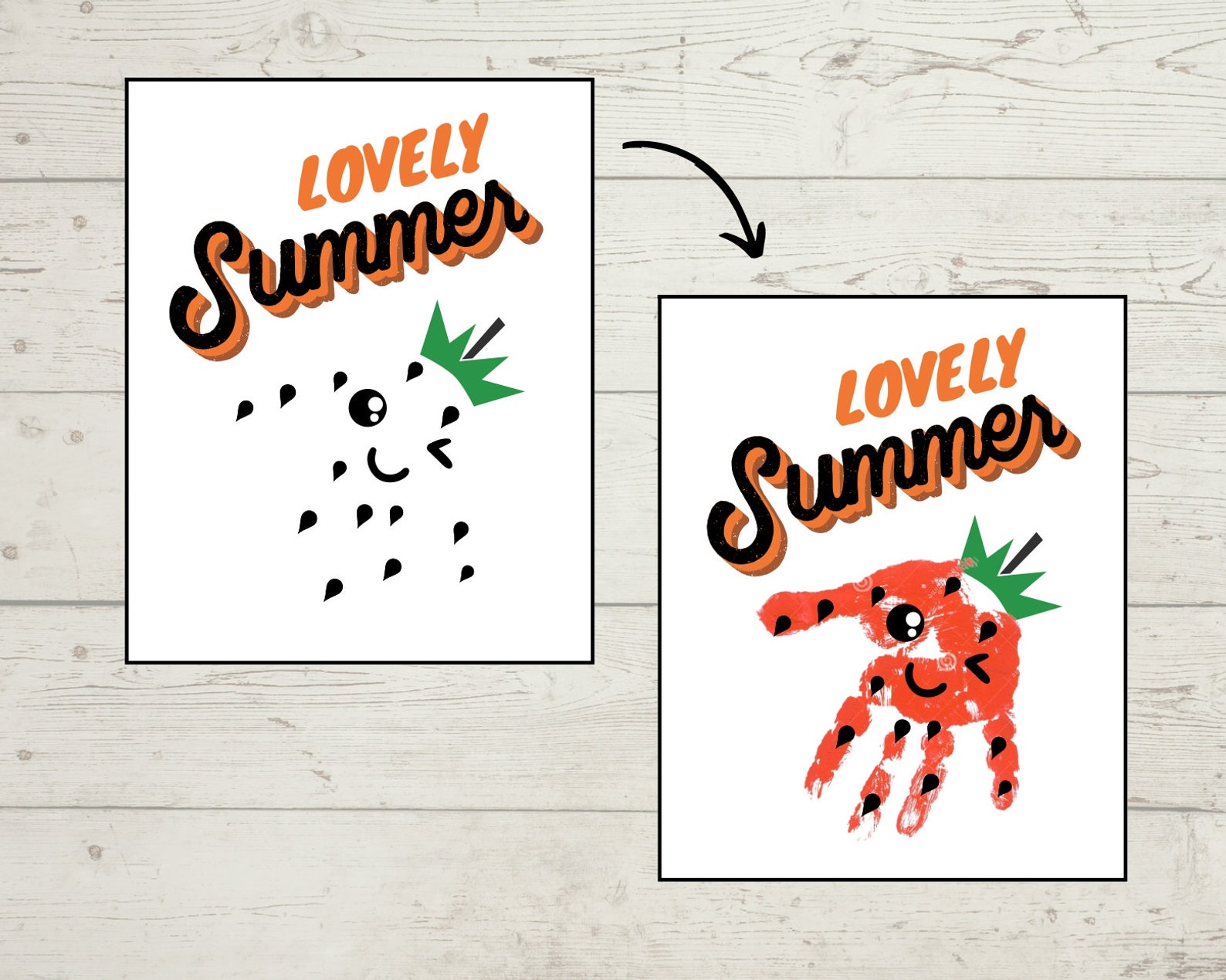 Bundle Summer Handprint Art, Summer Printable Craft for Kid, Summer ...