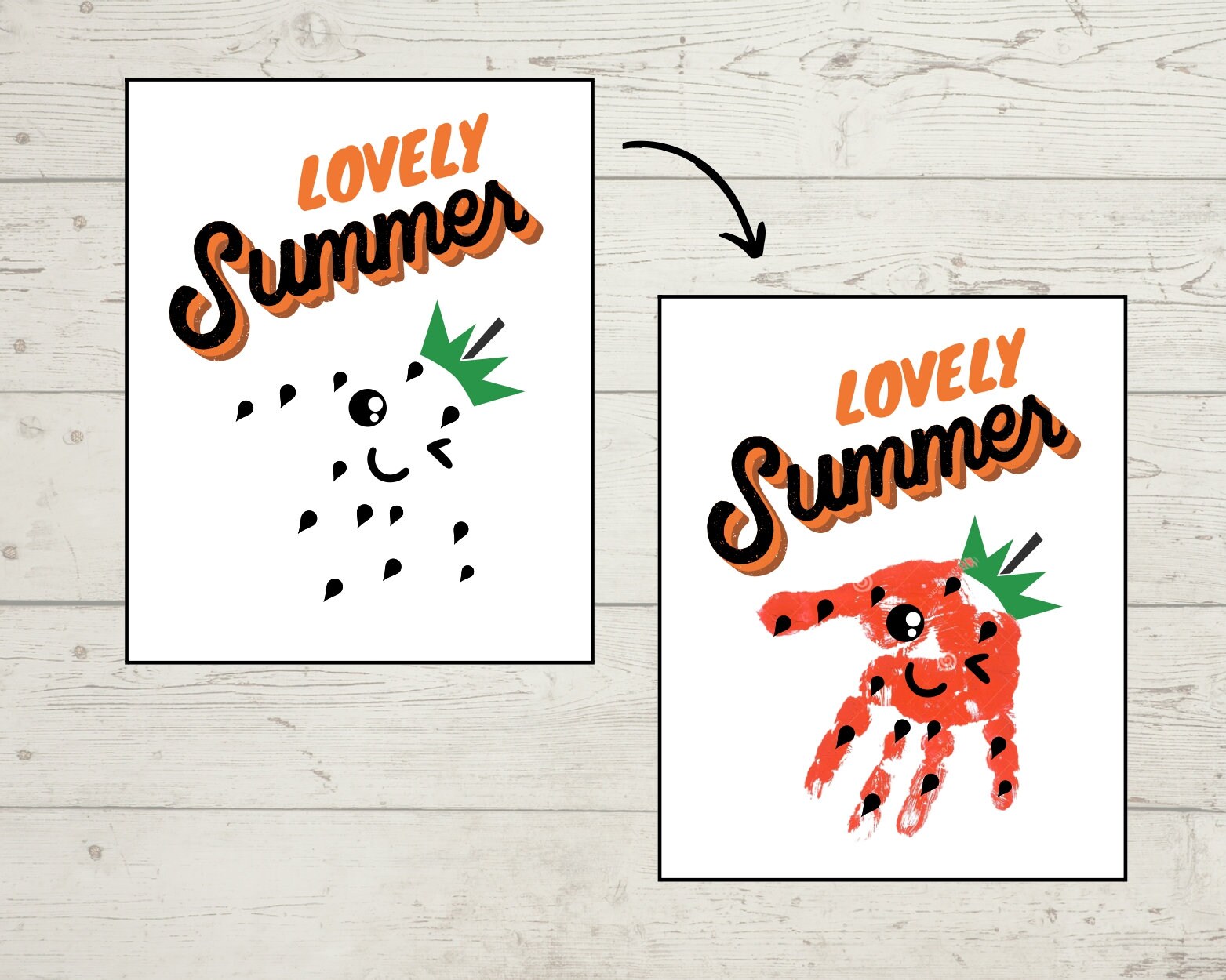 Bundle Summer Handprint Art, Summer Printable Craft for Kid, Summer ...