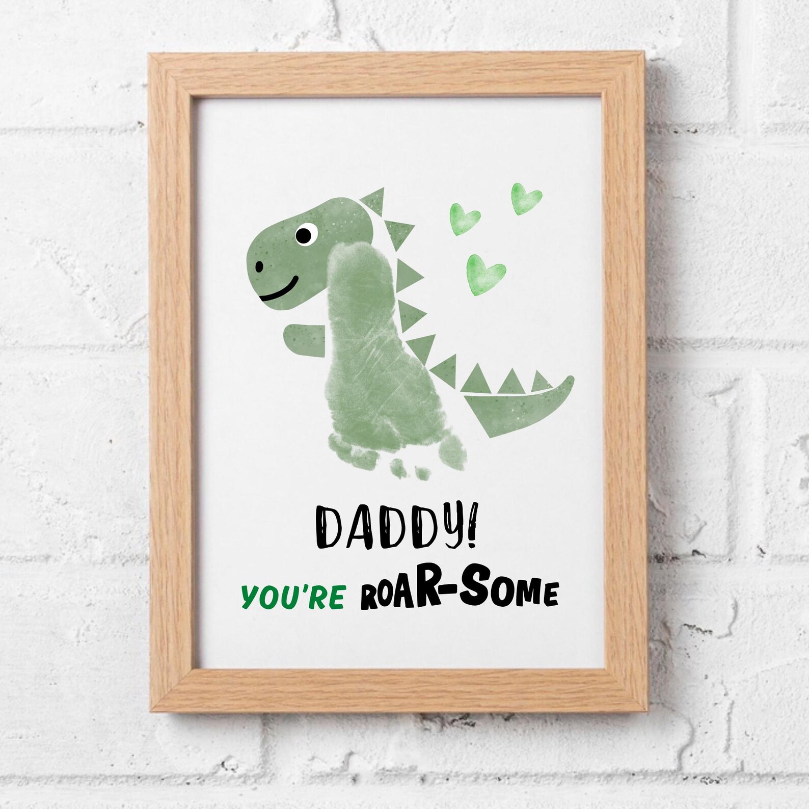 Daddy You’re Roarsome Footprint Craft, Cute Dinosaur Footprint Craft ...