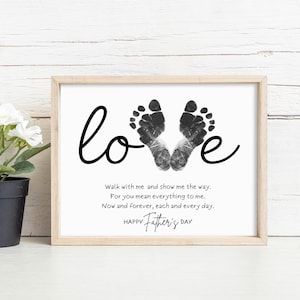 Fathers Day Poem Footprint Craft, Fathers Day Footprint Art, Gift for ...