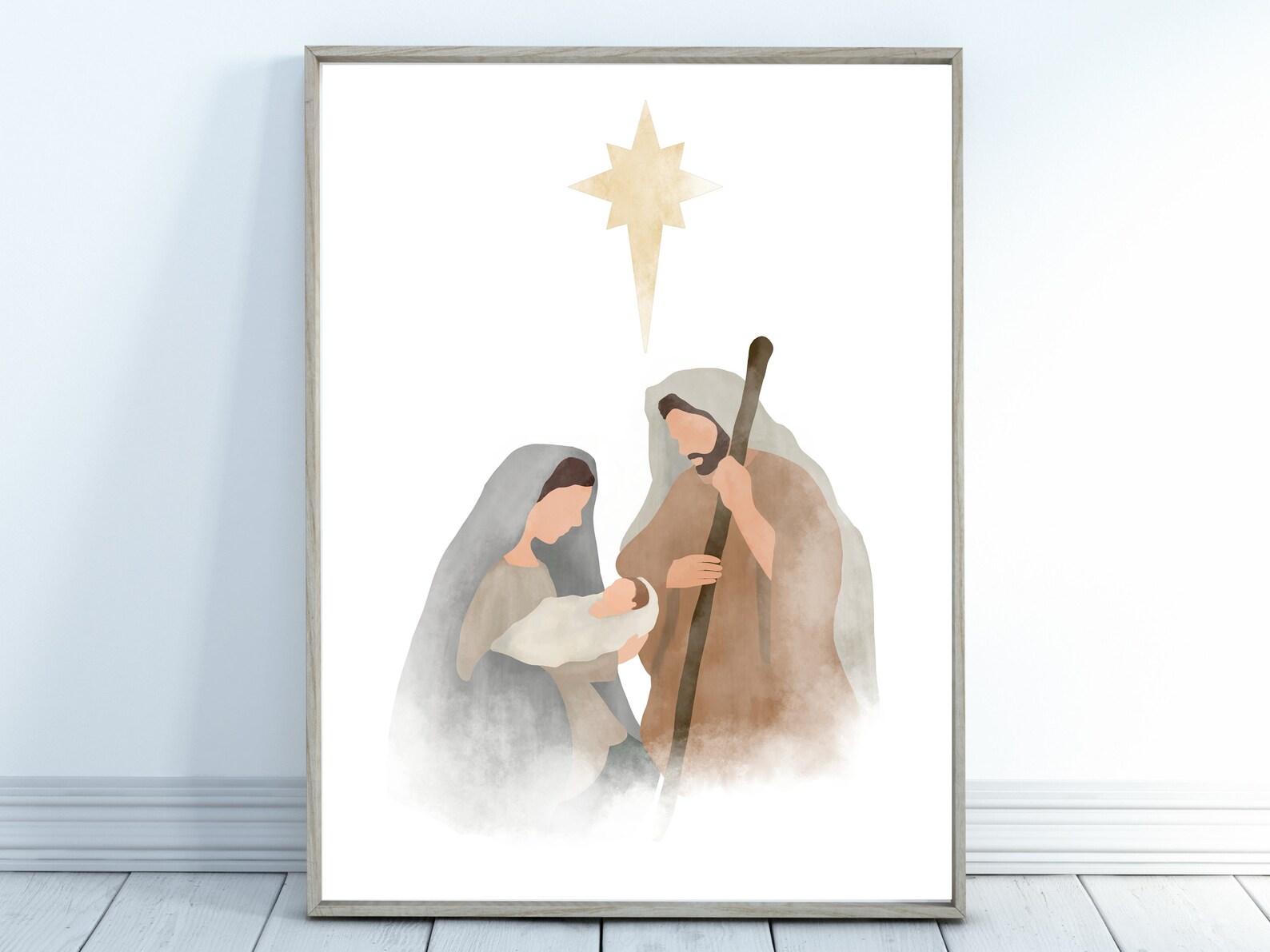 Nativity Scene Art Christmas Digital Download Christmas - Etsy