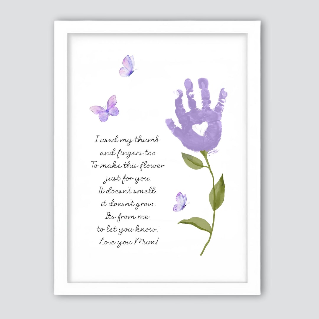Mother's Day Poem Handprint, Flower Handprint Art Craft, Mothers Day ...