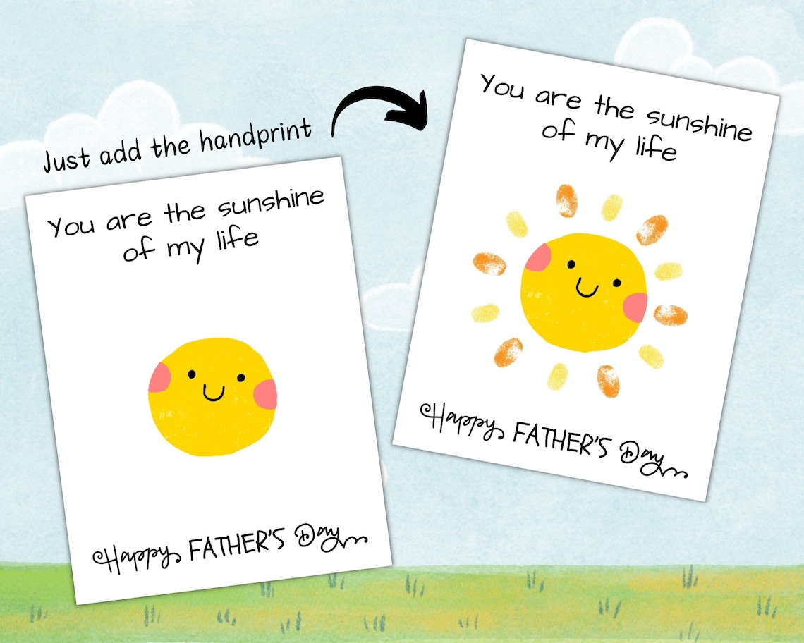 You Are the Sunshine of My Life, Father's Day Handprint Craft, Happy ...