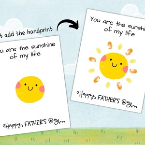You Are the Sunshine of My Life, Father's Day Handprint Craft, Happy ...