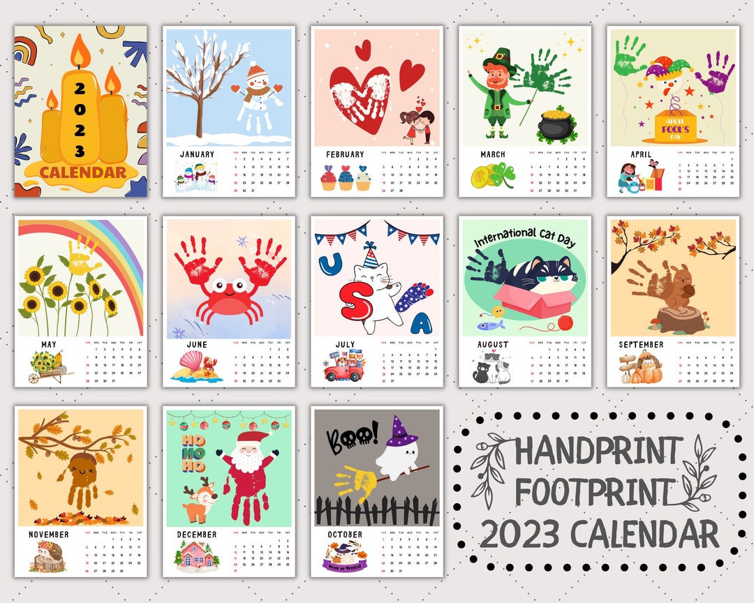 2023 Handprint/footprint Calendar, Handprint Craft, Footprint/handprint ...
