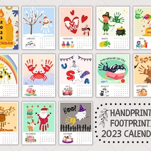 2023 Handprint/footprint Calendar, Handprint Craft, Footprint/handprint ...