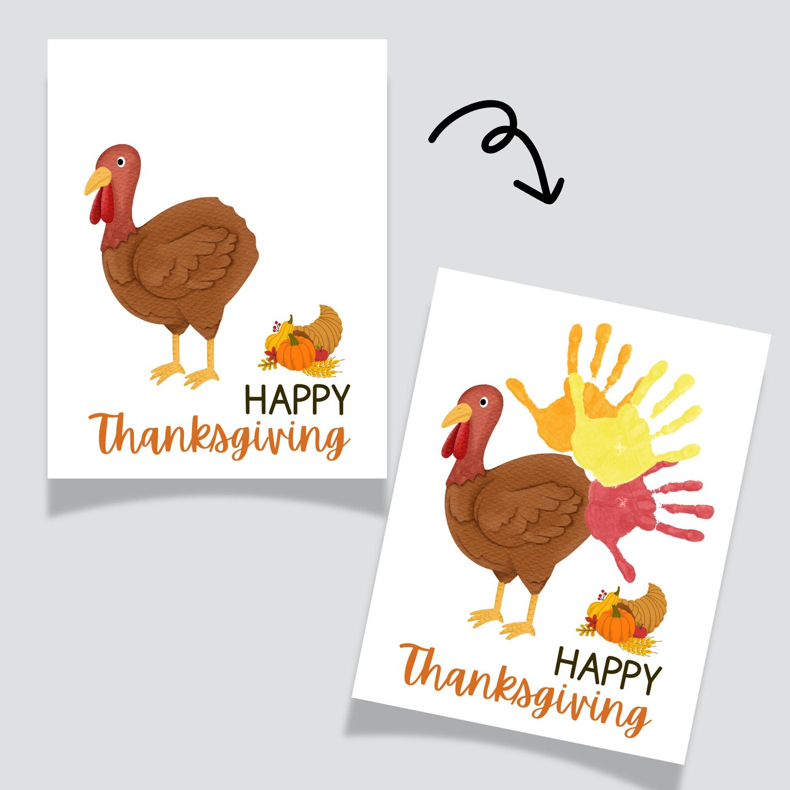 Happy Thanksgiving Footprint Craft for Autumn, Turkey Footprint ...